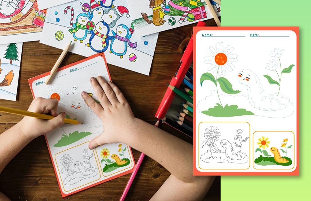 Cute Caterpillar Tracing Worksheet for Kids – Fun Pre Writing Activity ...