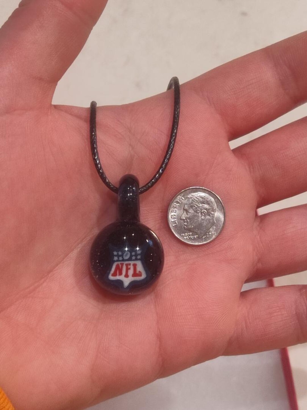 NFL National Football League Glass Pendant Necklace. Borosilicate Boro ...