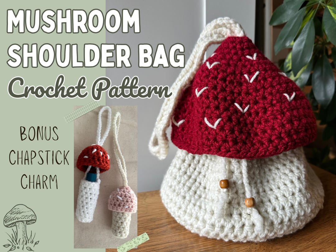 Mushroom Bag + Charm Crochet Patterns PDF - Etsy