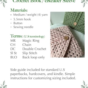 Crochet Book / Ereader Sleeve Pattern - Etsy