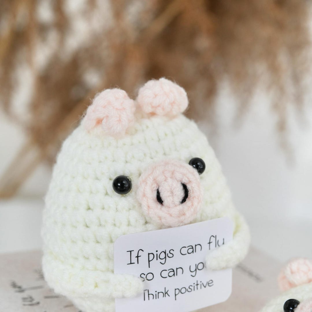 100% Handmade Amigurumi Knitted Pig, Soft Plush Gift for Kids, Nursery ...