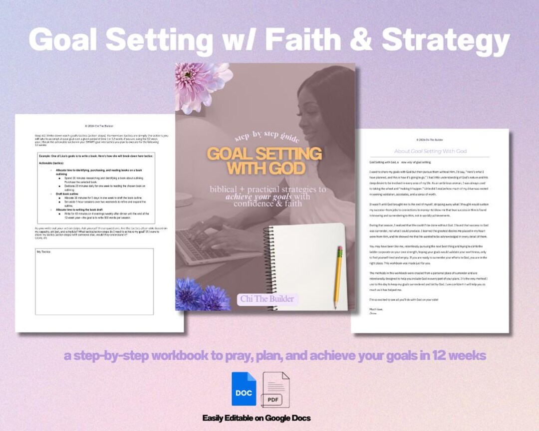 12-week Year Christian Goal Setting Workbook | Goal Setting & Faith ...