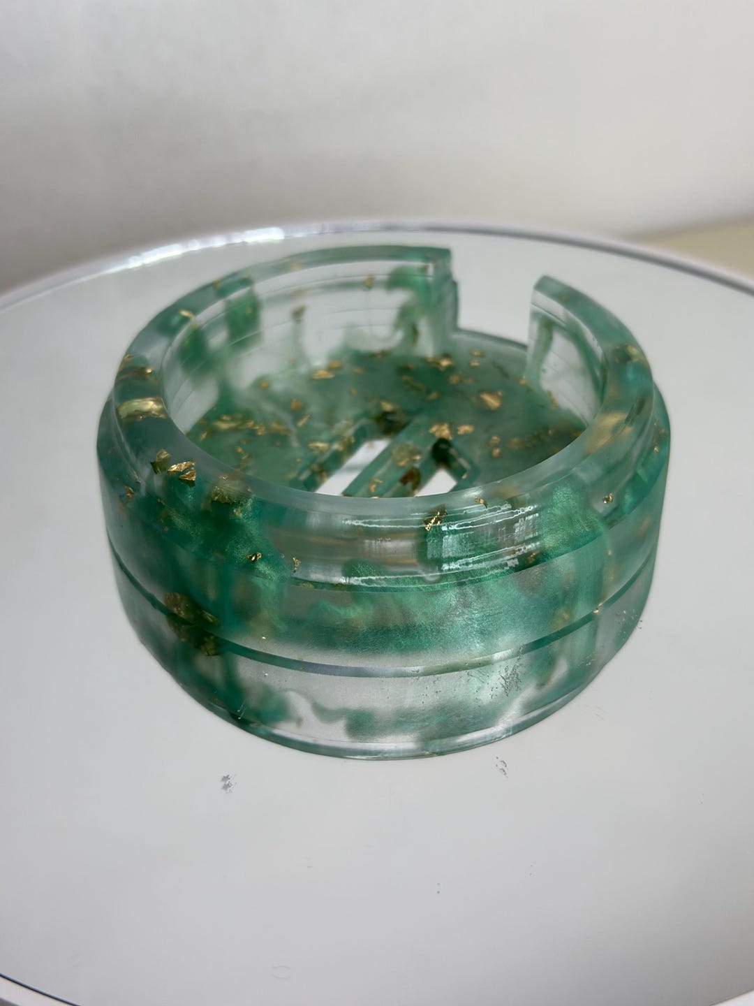 Encased Gold Flake and Flourish Green Puffco Peak Pro Stabilizer Base ...
