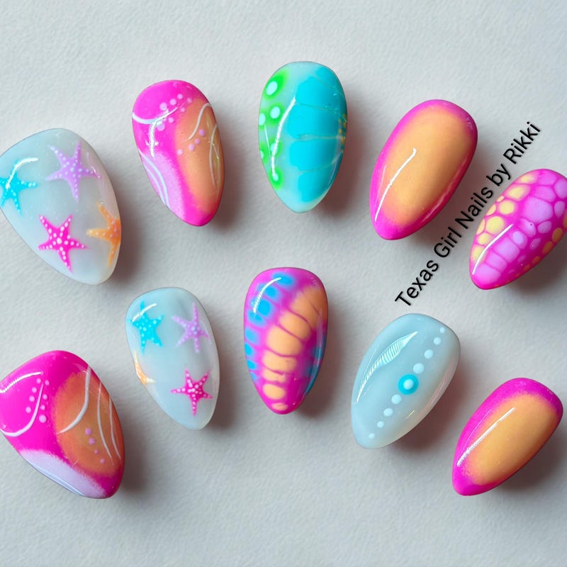 Aura Nails Colorful - Etsy