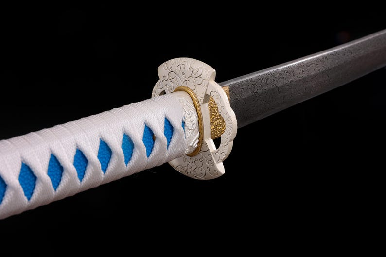 Hand-crafted White Katana Realistic Style, Sword for Girls, Sword for ...