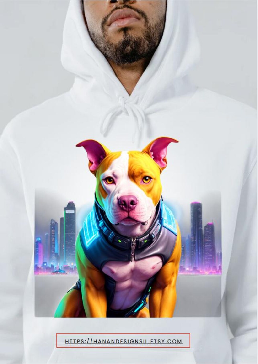 Futuristic Cyber Punk Style Pit Bull Png, Sublimation Design, Paw Png ...