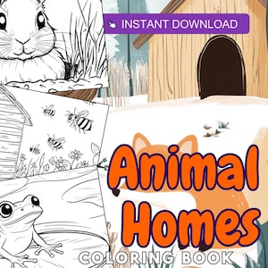 Animal Homes Coloring Pages for Kids Animal Coloring Book Homes ...