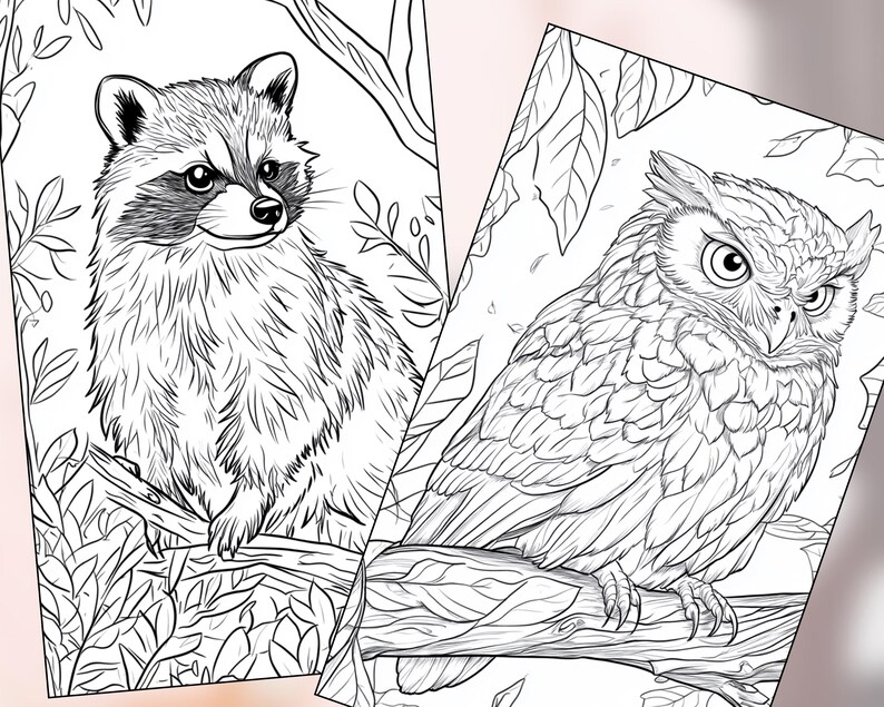 Woodland Animals Coloring Pages for Kids Printable Forest Animals ...