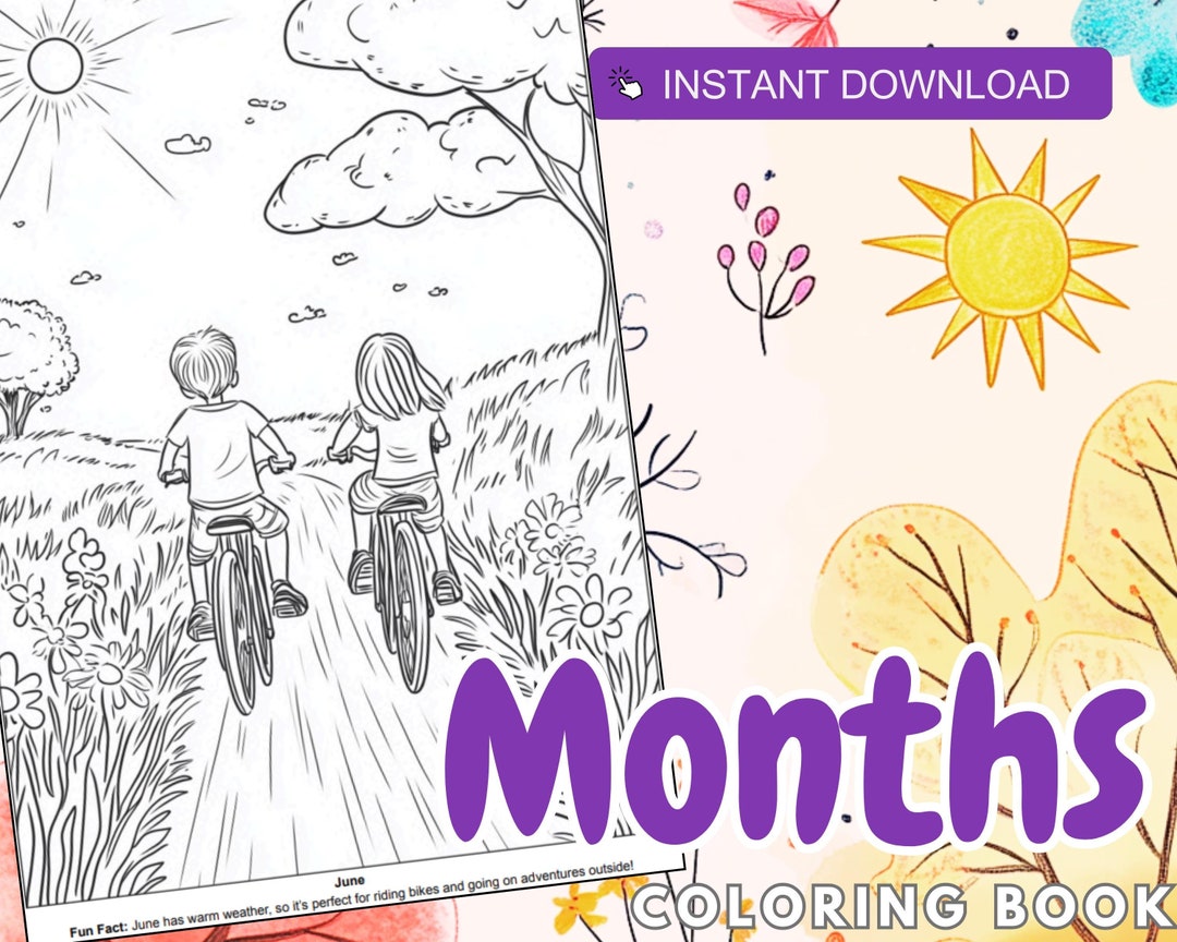 12 Months Coloring Pages Printable 12 Months of the Year Coloring Book ...