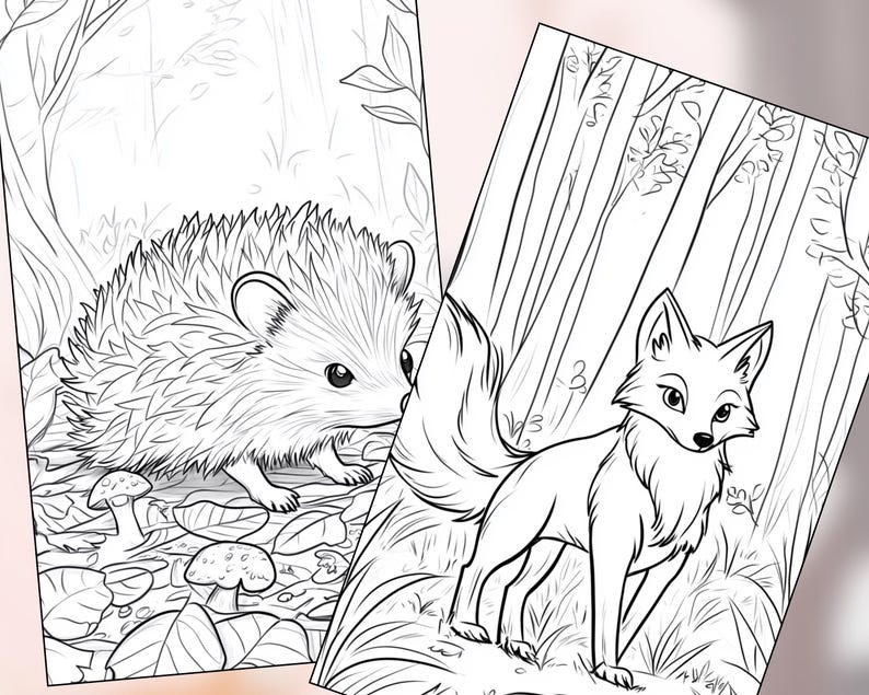 Woodland Animals Coloring Pages for Kids Printable Forest Animals ...