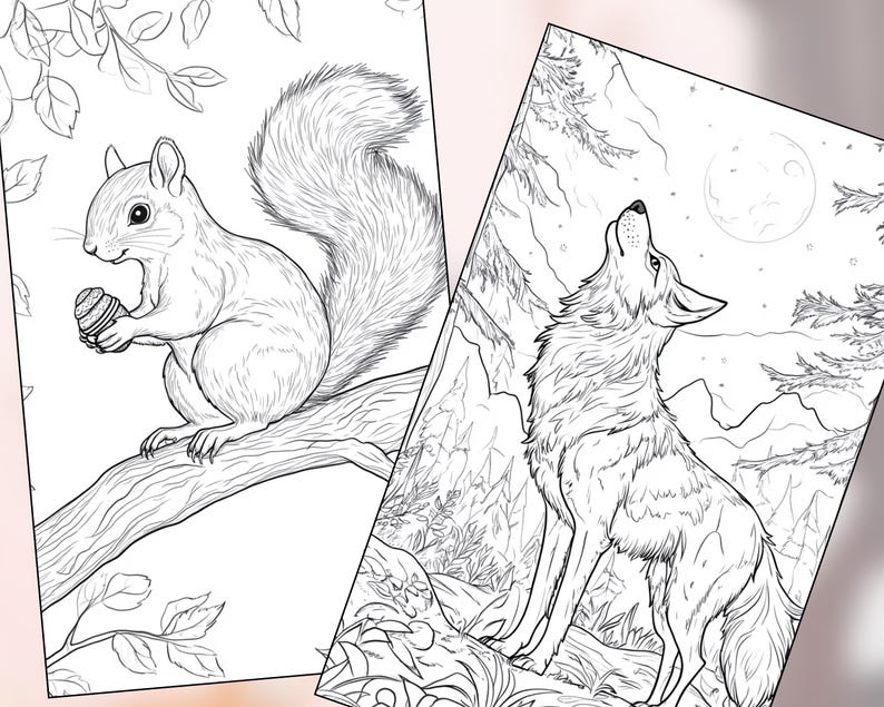 Woodland Animals Coloring Pages for Kids Printable Forest Animals ...