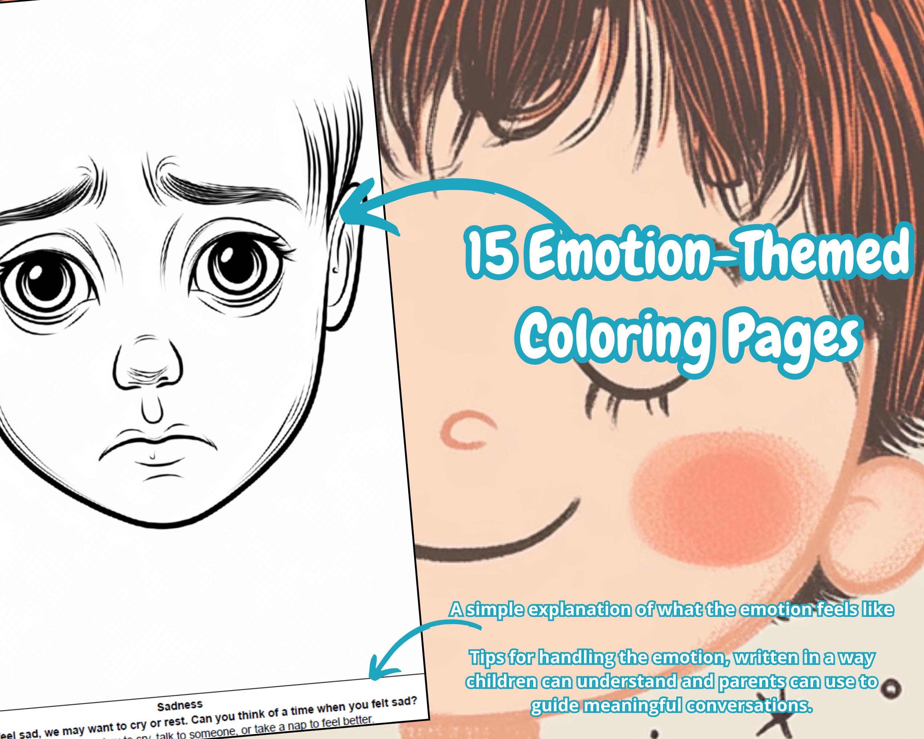 Emotion Coloring Pages Emotions Coloring Pages Emotions Coloring Sheet ...