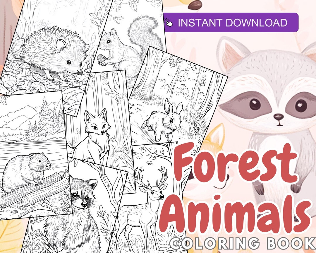 Woodland Animals Coloring Pages for Kids Printable Forest Animals ...