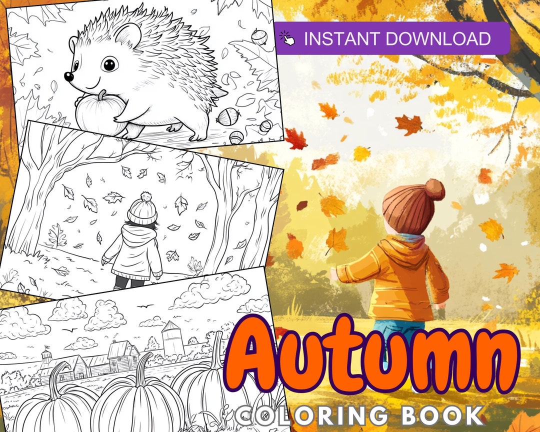 Cozy Autumn Coloring Pages for Kids Autumn Coloring Book Cozy Fall ...