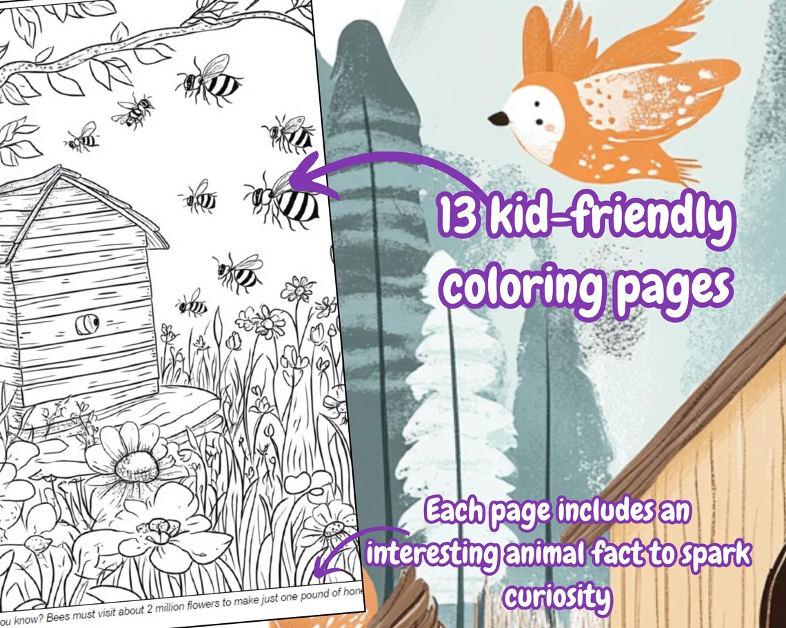 Animal Homes Coloring Pages for Kids Animal Coloring Book Homes ...