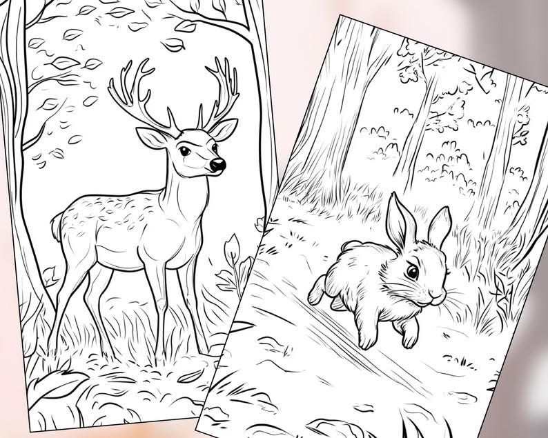 Woodland Animals Coloring Pages for Kids Printable Forest Animals ...