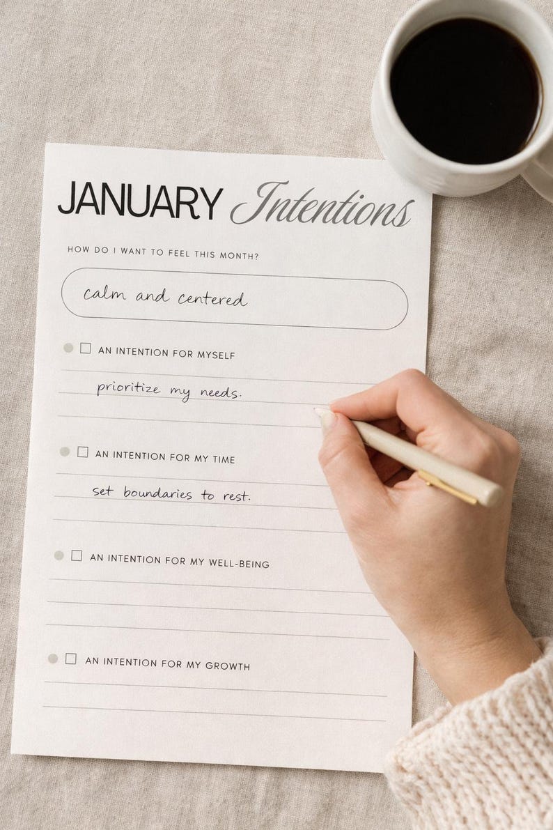 January 2026 Printable Planner | Monthly Reset Journal & Mood Tracker ...