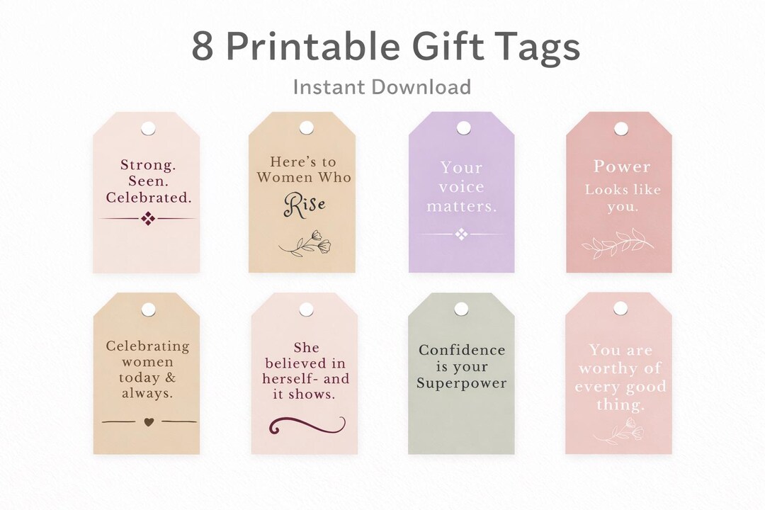 International Women’s Day Printable Gift Tags | Editable Canva ...