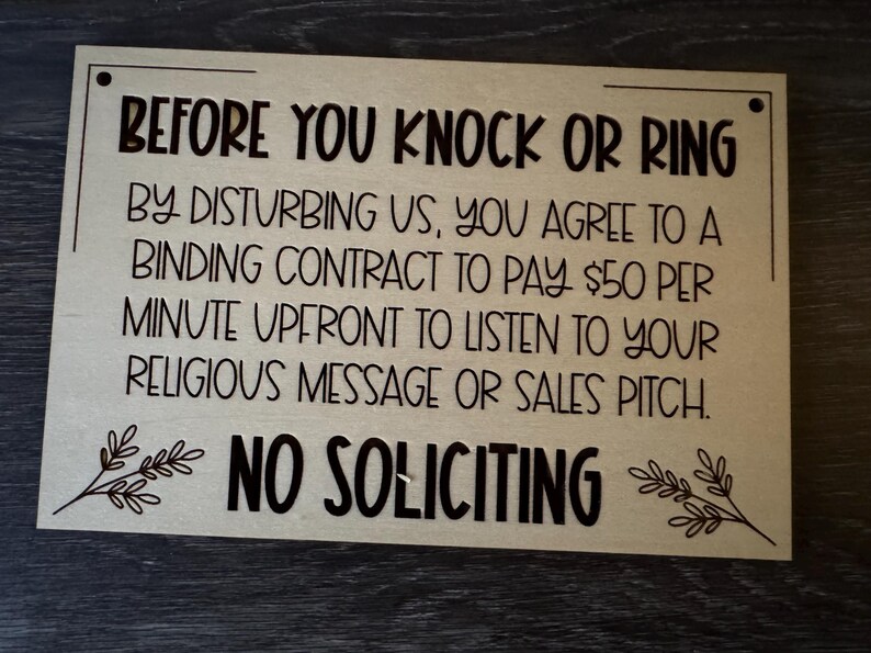 Funny No Soliciting Sign - Etsy