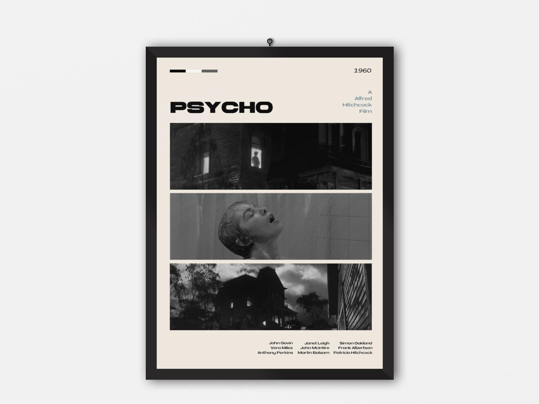 Psycho Movie Poster, Psycho Wall Art, Psycho Home Decor, Movie Poster ...