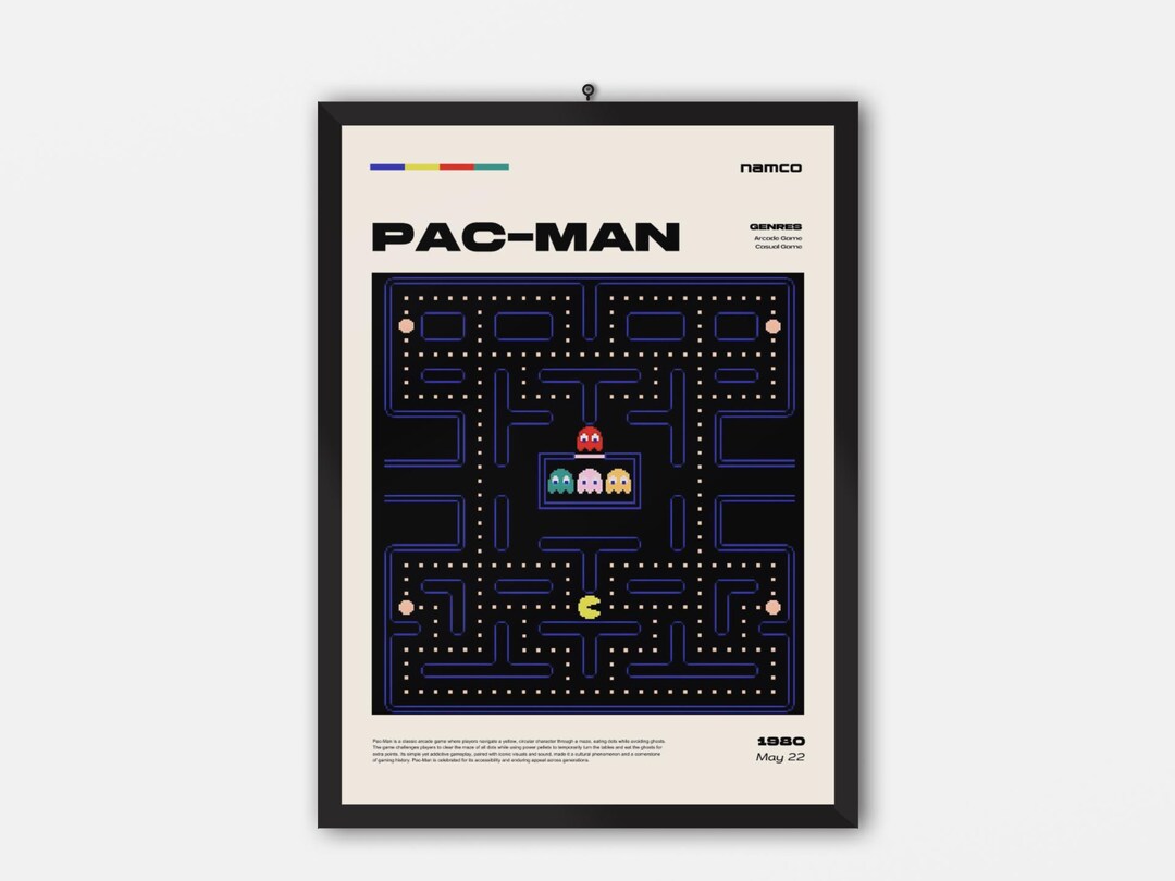 Pac-man Poster, Pac-man Wall Art, Pac-man Game Gift Idea, Pac-man Game ...