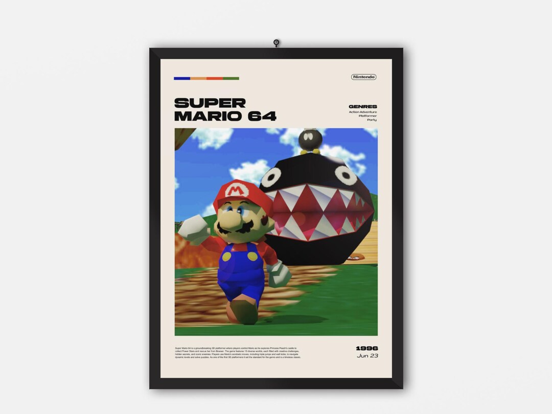 Super Mario 64 Poster, Super Mario Decor, Super Mario 64 Wall Art ...