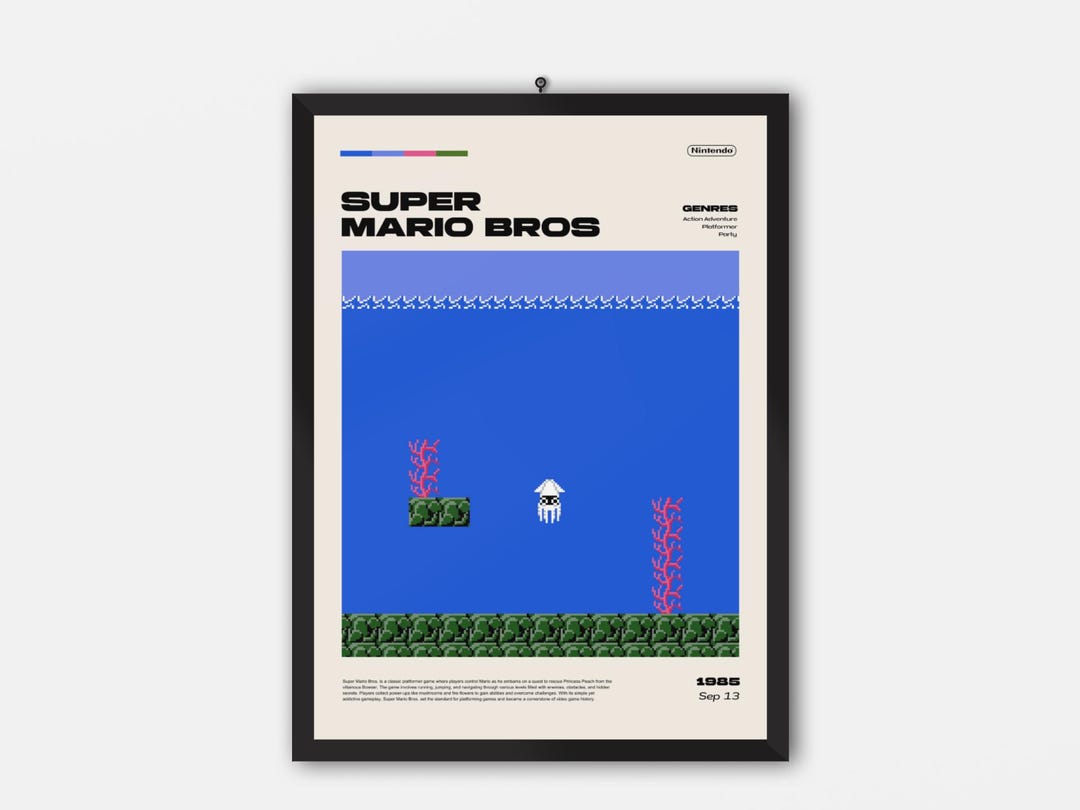Super Mario Bros Poster, Super Mario Decor, Super Mario Bros Wall Art ...