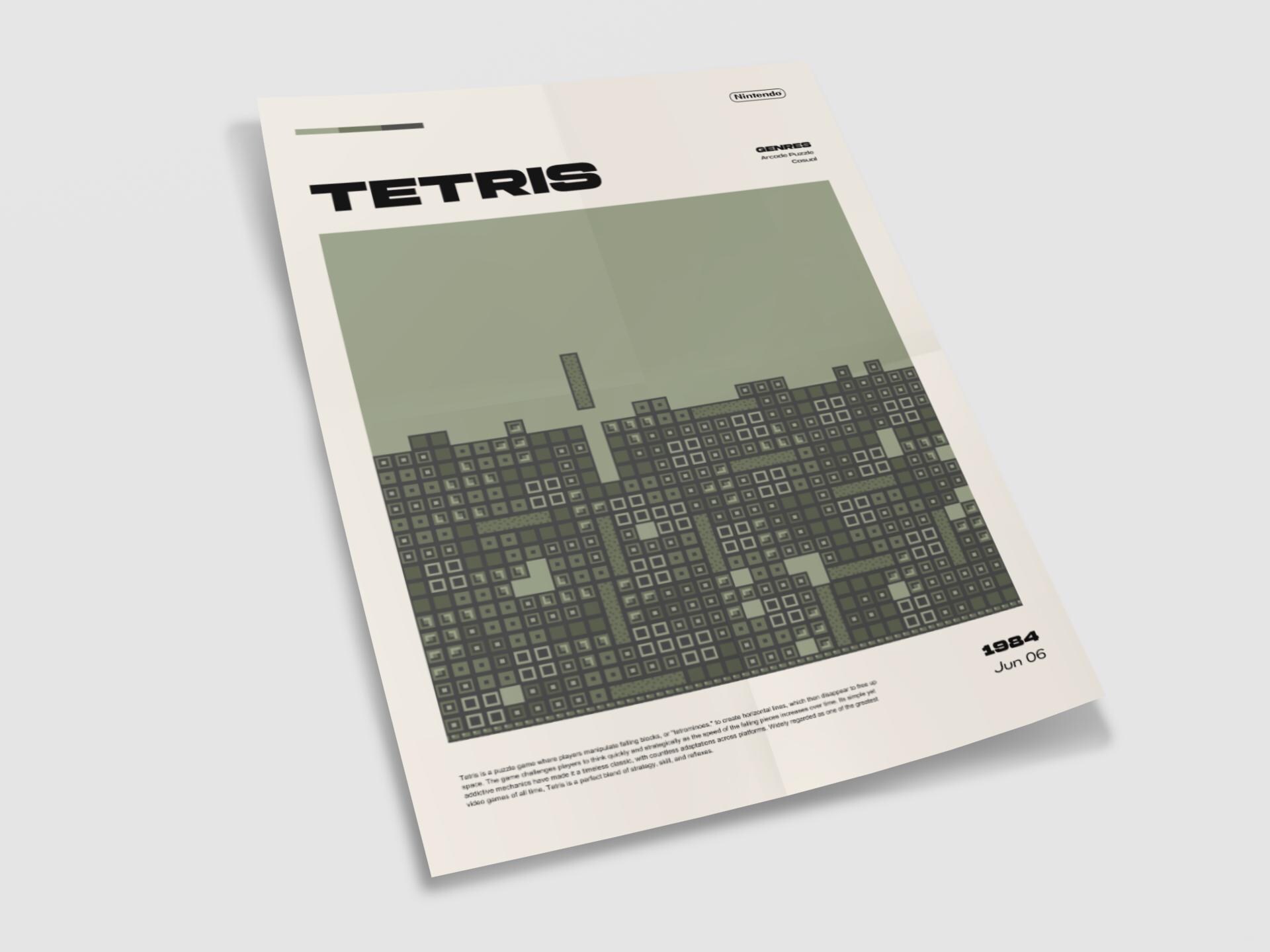 Tetris Poster, Tetris Decor, Tetris Wall Art, Tetris Game Gift Idea ...