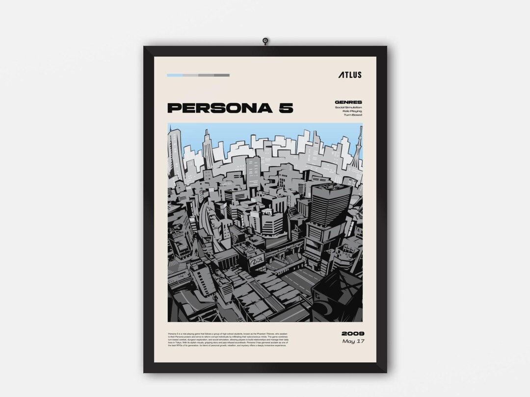 Persona 5 Poster, Persona Wall Art, Persona Game Gift Idea, Persona ...