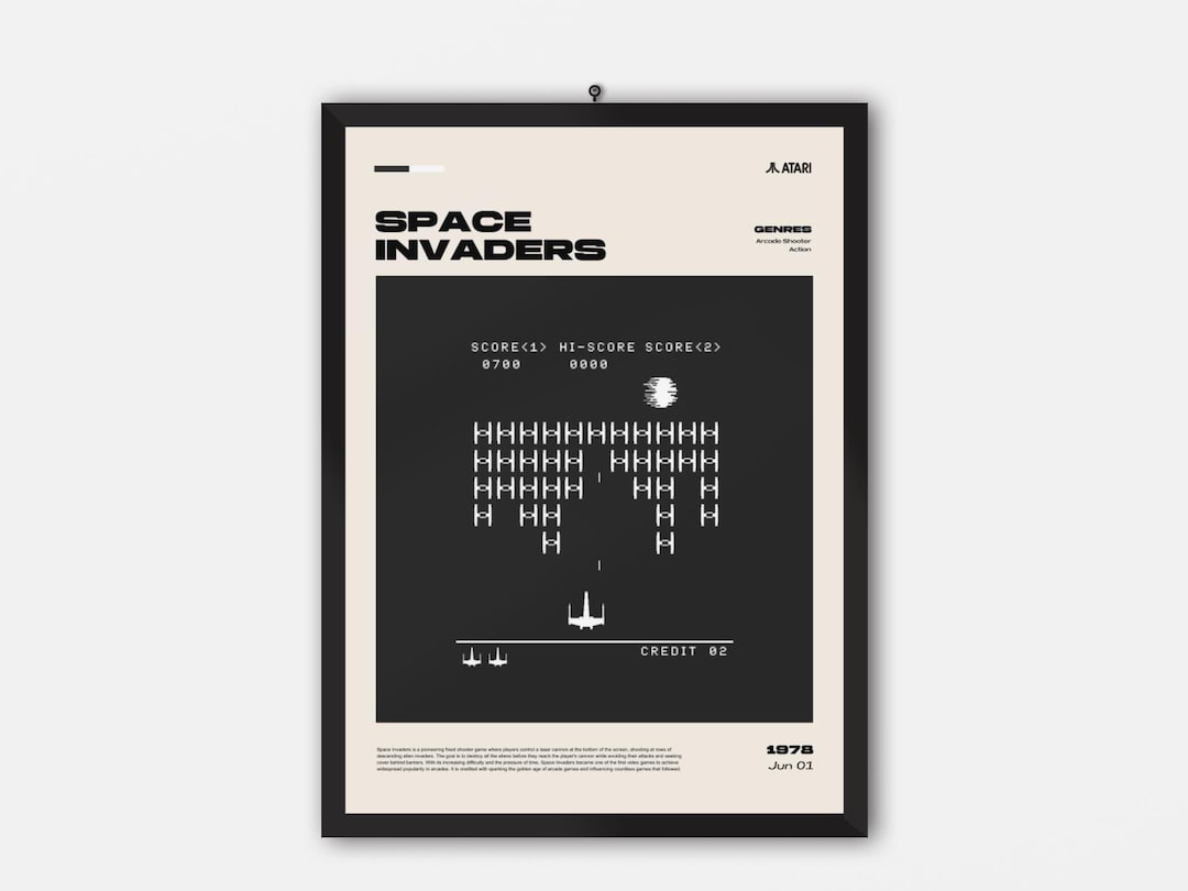Space Invaders Poster, Space Invaders Decor, Space Invaders Wall Art ...