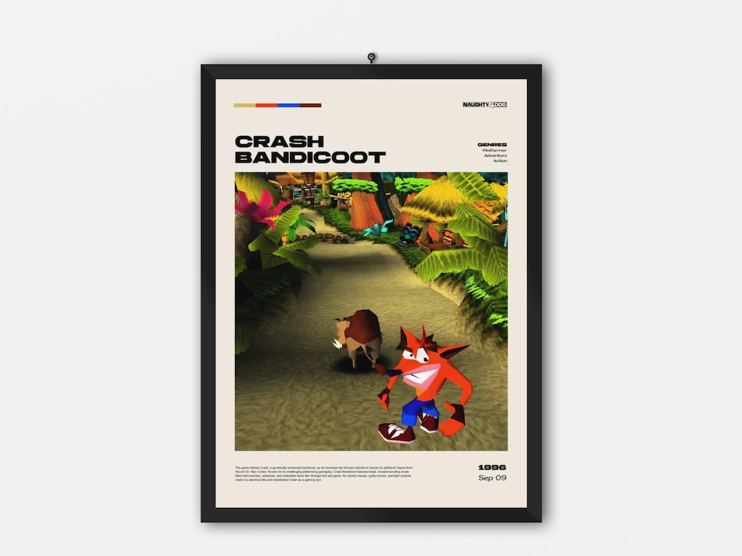 Crash Bandicoot Poster, Crash Bandicoot Print, Crash Bandicoot Wall Art ...