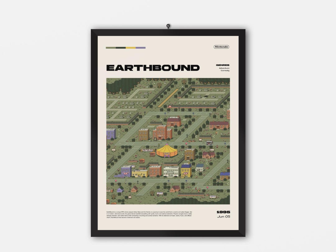Earthbound Game Poster, Earthbound Print, Earthbound Wall Art ...
