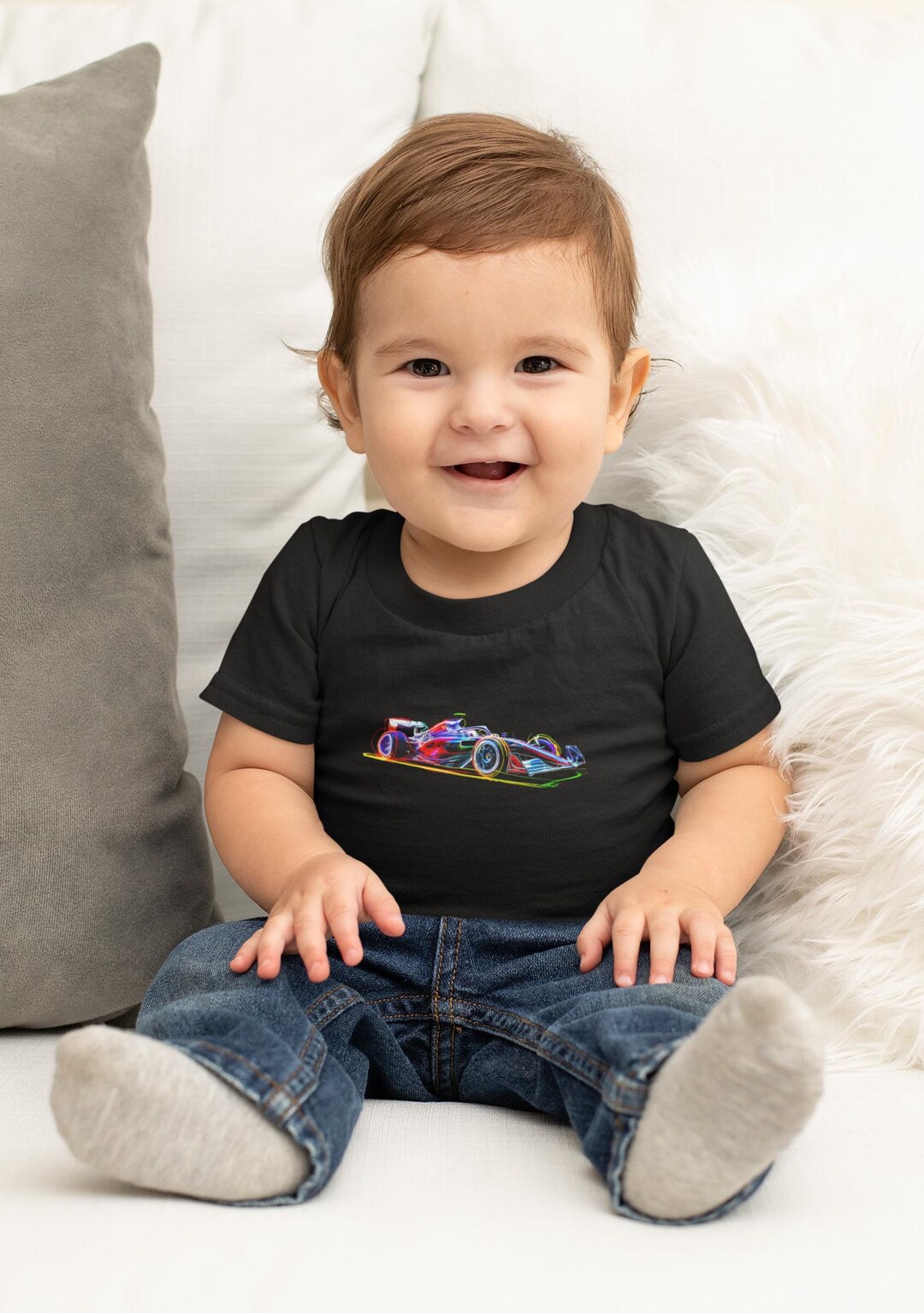 Infant Formula One Shirt: Neon Racing Car Graphic - Etsy