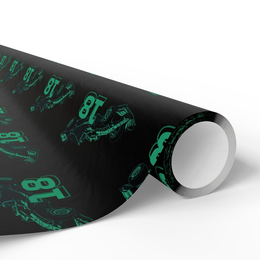 F1 Gift Wrap: #18 Black & Green Wrapping Paper - Etsy