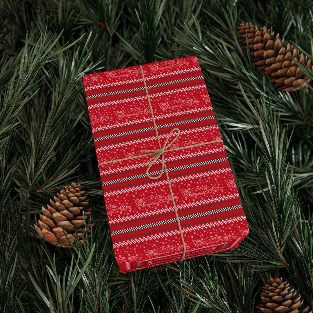 F1 Christmas Wrapping Paper, Formula One Car Red Gift Wrap - Etsy