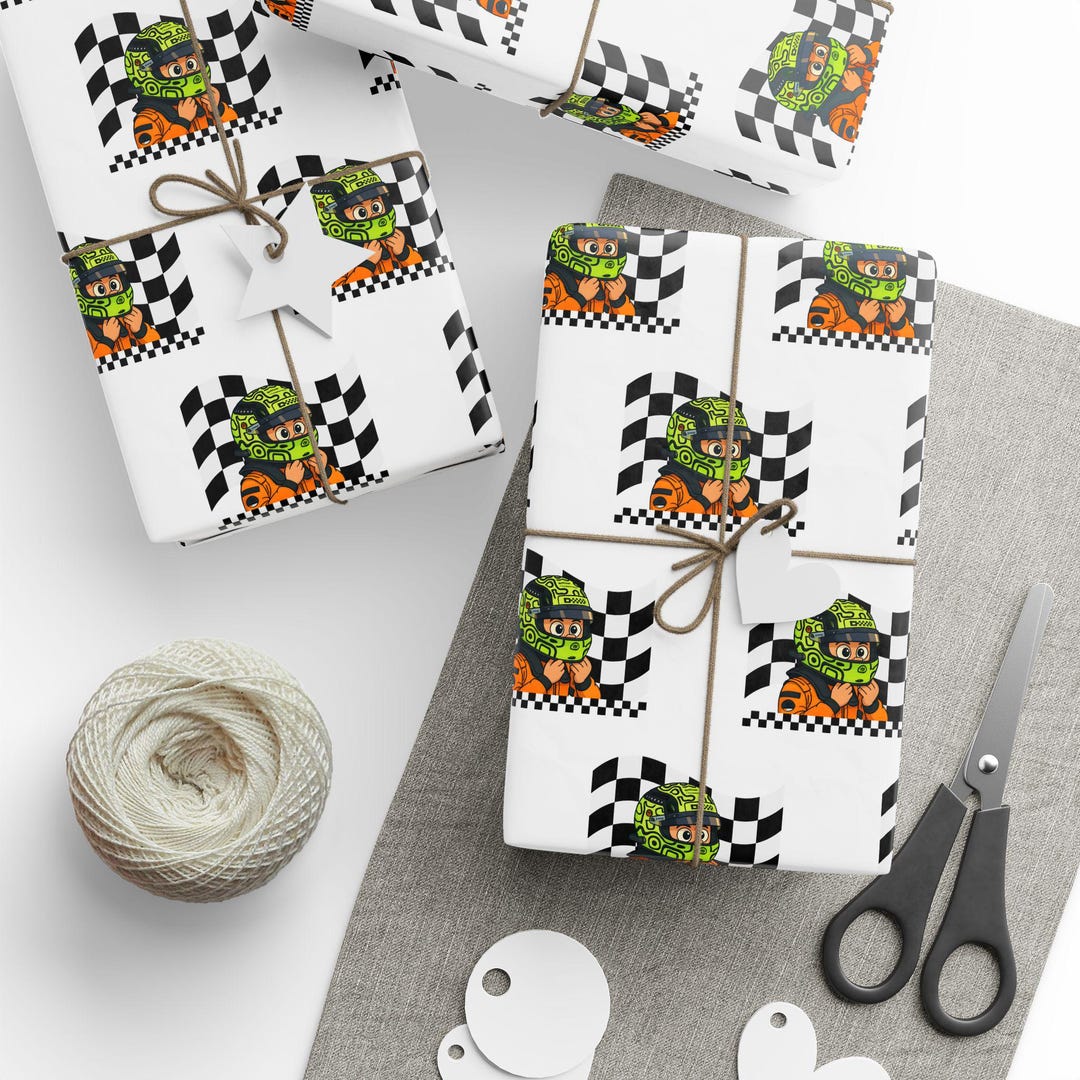 Norris Inspired Race Driver Wrapping Paper | Mclaren F1 Cartoon Gift ...