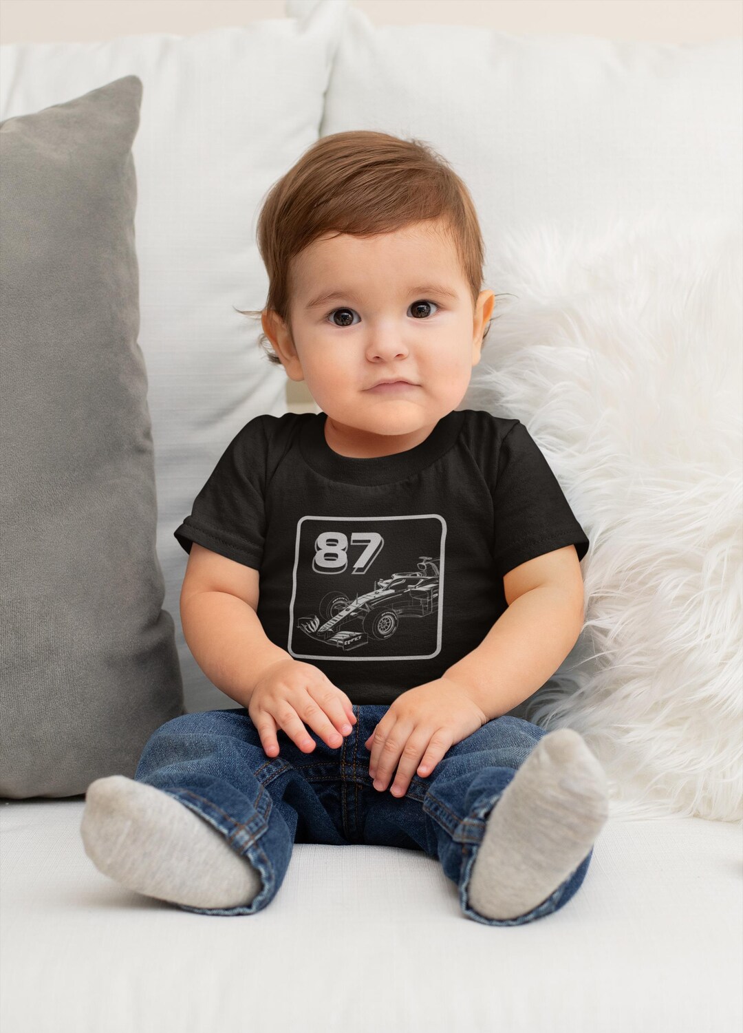 F1 Bearman Inspired Baby T-shirt, Number 87 Cotton Race Car Tee - Etsy