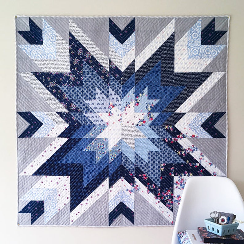 Indigo Star Quilt Pattern - Etsy