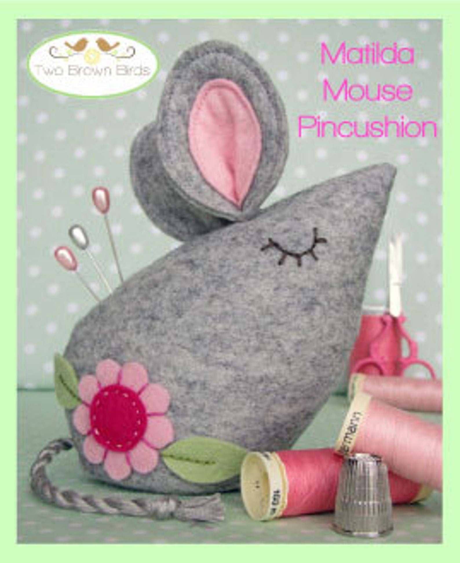 Matilda Mouse Pincushion Creative Card - Etsy UK