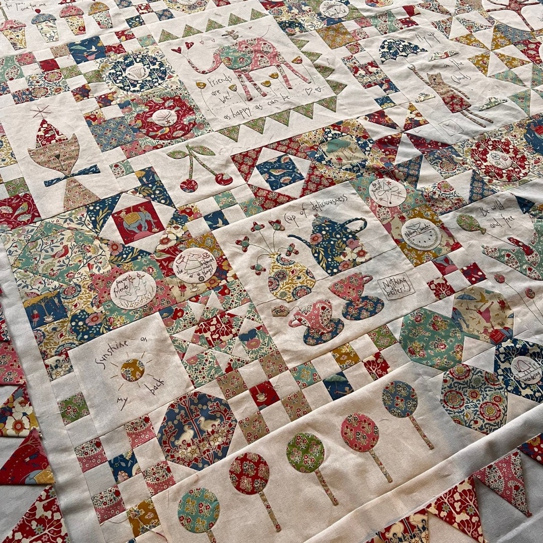 Pre Order Sunshine & Lollipops Quilt Kit Homespun Block of the Month ...