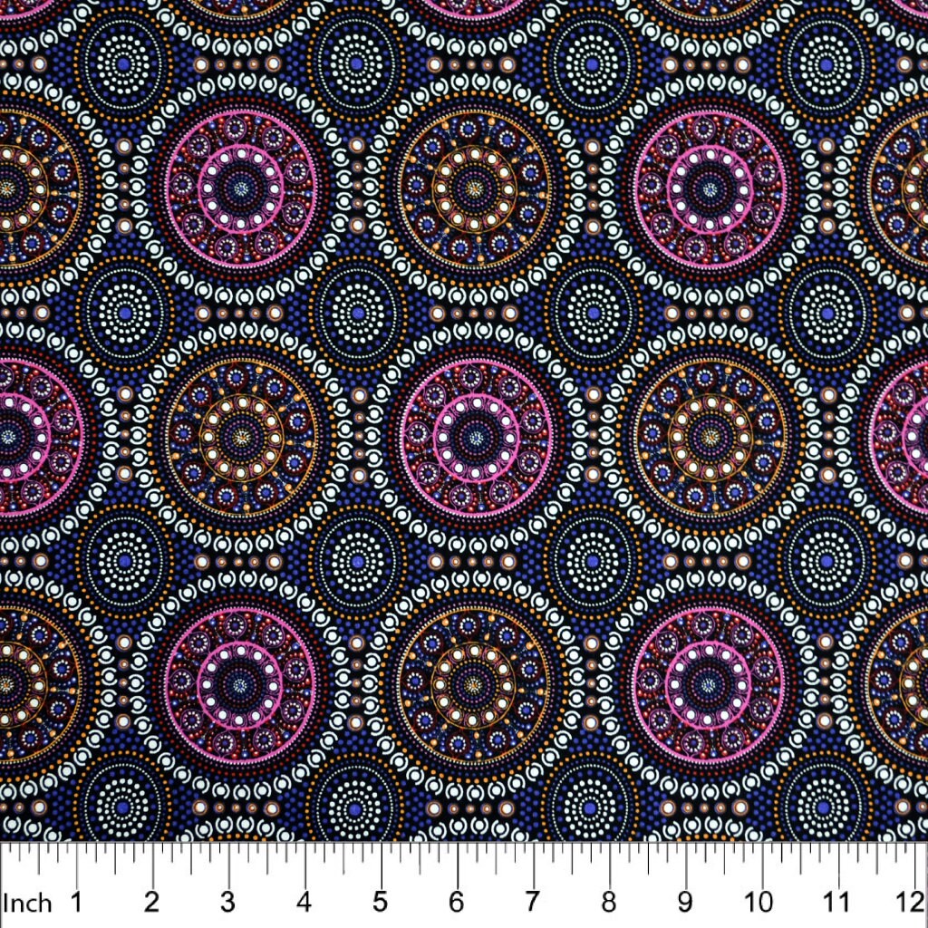 Aboriginal Indigenous Bush Berry in Blue Fat Quarter .25m - Etsy Australia