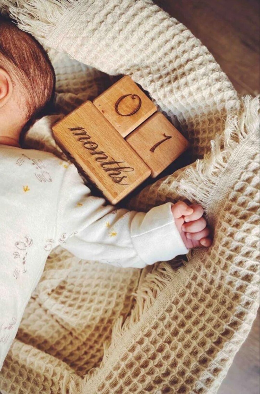 Wooden Memory Cubes Laser Engraving Mother Baby Keepsake Photo Shoot ...
