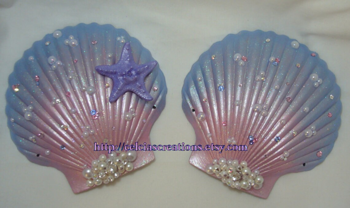 Custom Bejeweled Mermaid Seashell Bra MADE TO ORDER - Etsy