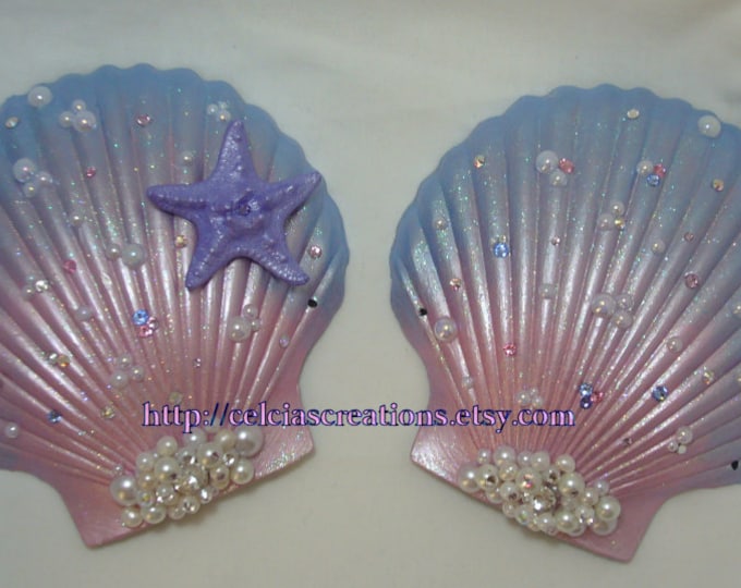 Custom Bejeweled Mermaid Seashell Bra MADE TO ORDER - Etsy