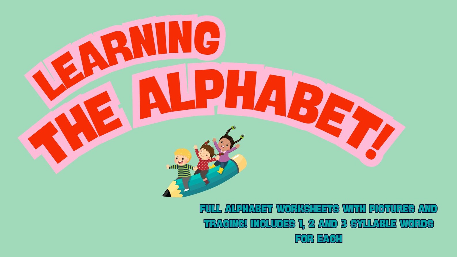 ALPHABET CARDS for Kids - Learning the Alphabet - 1, 2 and 3 Syllables ...
