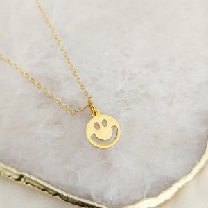 Smiley Happy Face Necklace, Disc Layering Necklace, Happy Feel Good ...