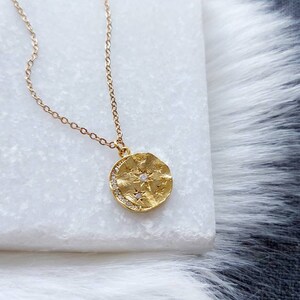 Gold Star and Moon Coin Gold Moon Necklace Layering - Etsy