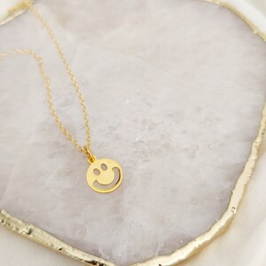 Smiley Happy Face Necklace, Disc Layering Necklace, Happy Feel Good ...