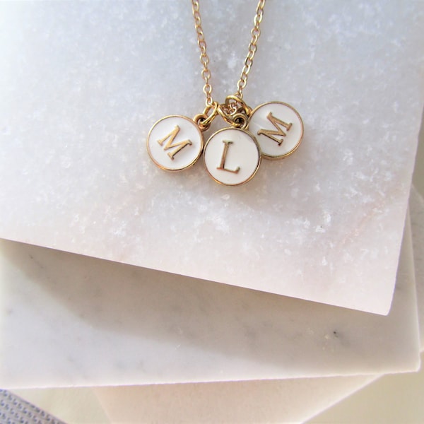 Personalised 3 Initials Necklace - Etsy UK
