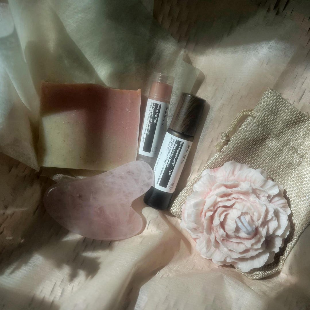 Tcm-inspired Self-care Gift Box | Rose Quartz Gua Sha, Energy Roll-on ...